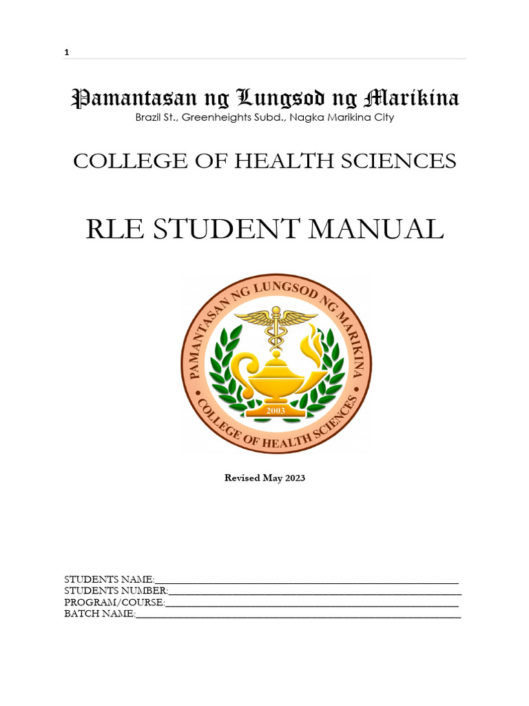 Chs Rle Manual Rev. 2023 1 | PDF