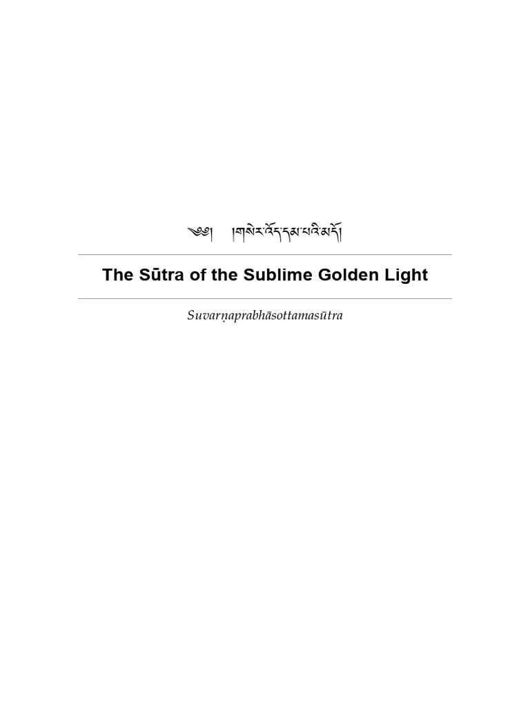 Toh555 - 84000 The Sutra of The Sublime Golden Light | PDF