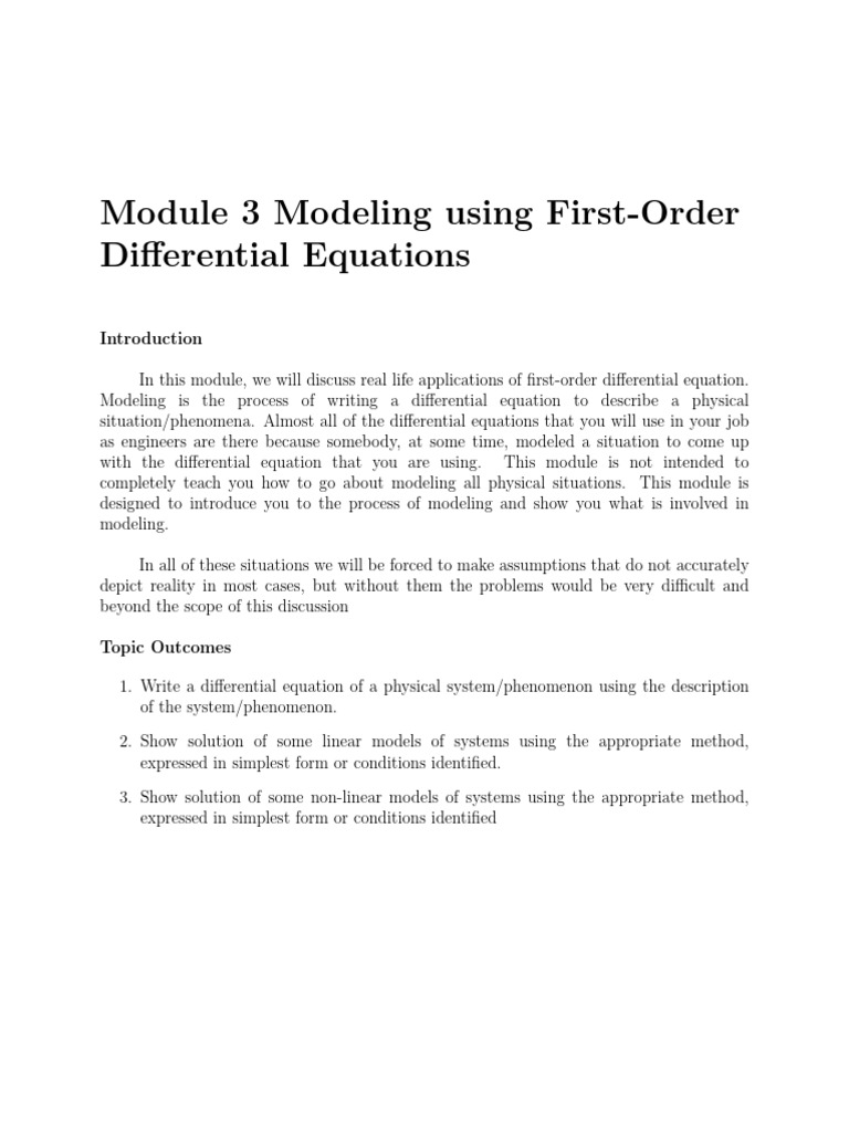 Differential Equations Module | PDF