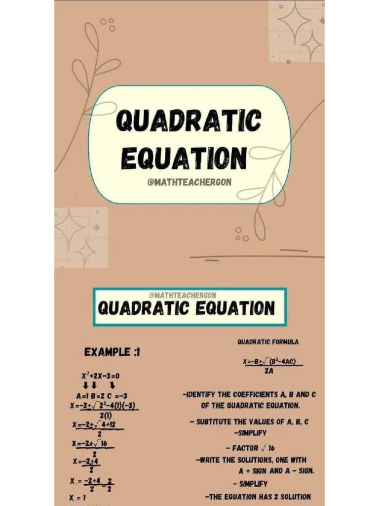 Quadratic Equation | PDF