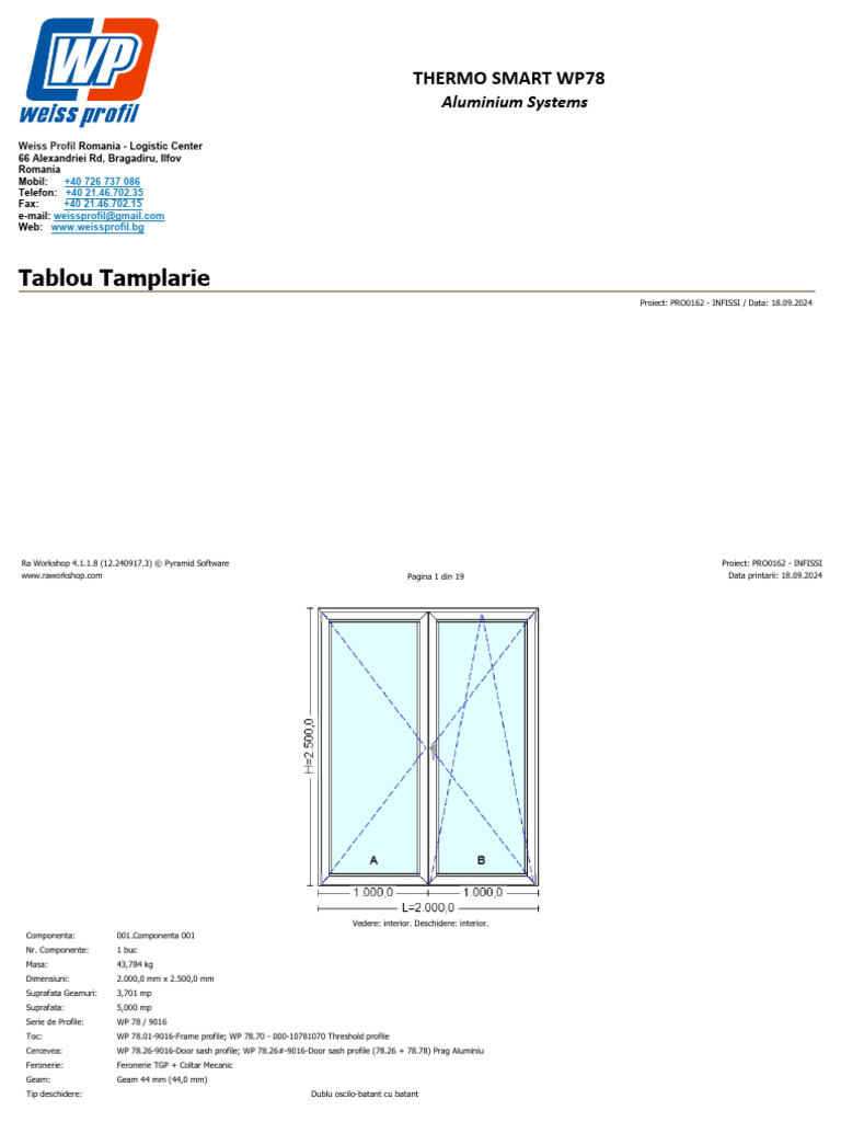 PRO0162 Tablou Tamplarie-1 | PDF