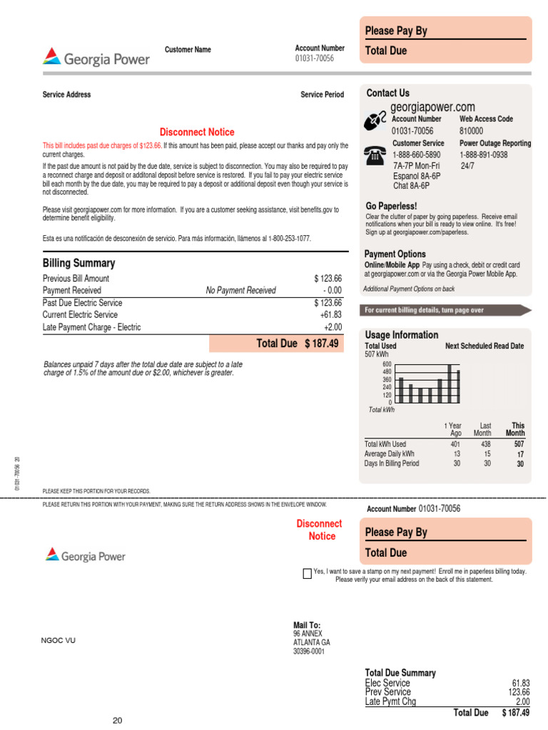 Georgia Power Bill | PDF