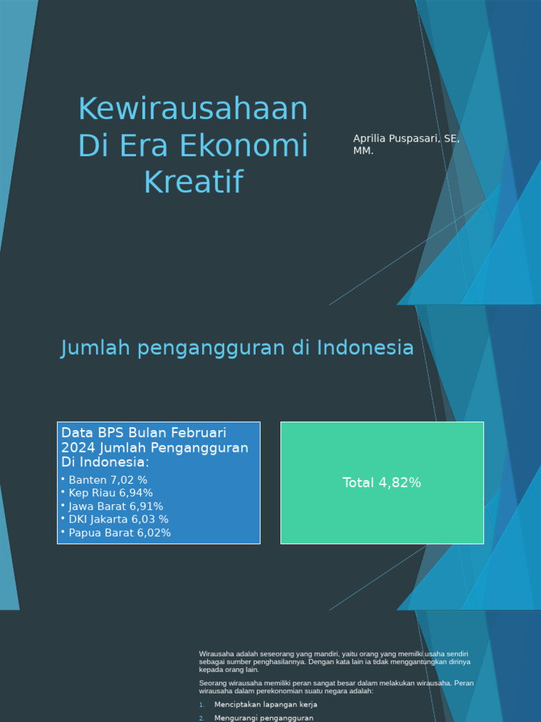 Materi Kewirausahaan Di Era Ekonomi Kreatif | PDF