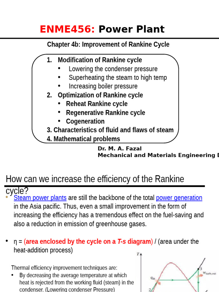 CH4b - Improvement of Rankine Cycle | PDF