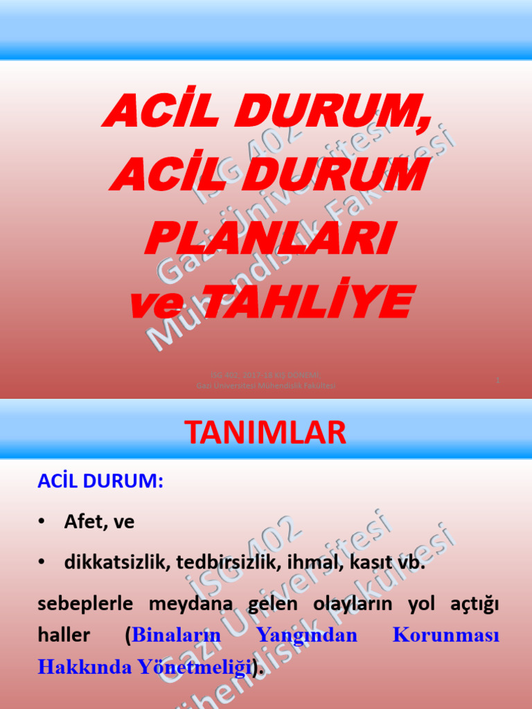 4-Acil Durum Planlari Ve Tahliye 1 1 | PDF
