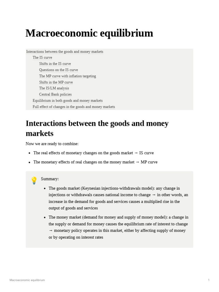 Macroeconomic Equilibrium | PDF