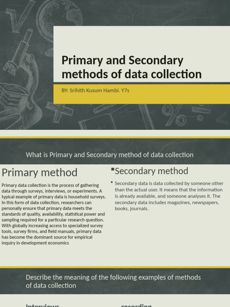 Primary and Secondary Methods of Data Collection | PDF