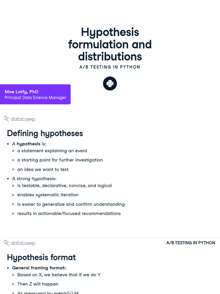 Hypothesis Formulation and Distributions | PDF