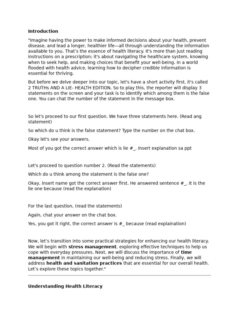 Script For Reporting | PDF