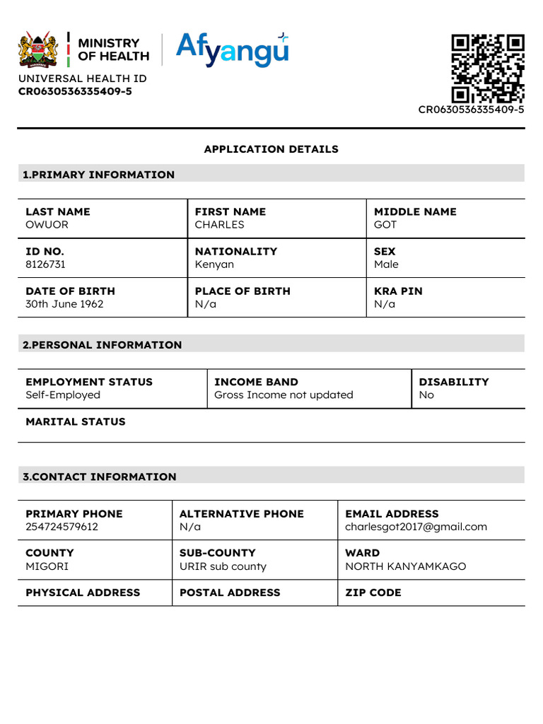 CHARLES OWUOR's APPLICATION | PDF