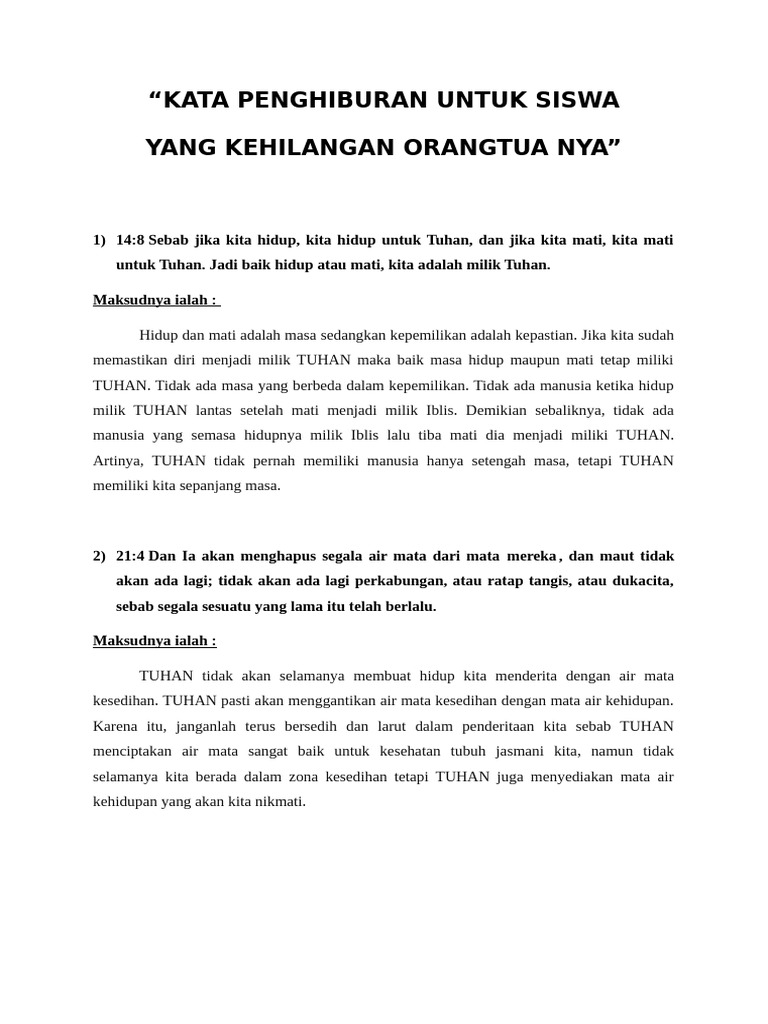 Ayat Penghiburan | PDF