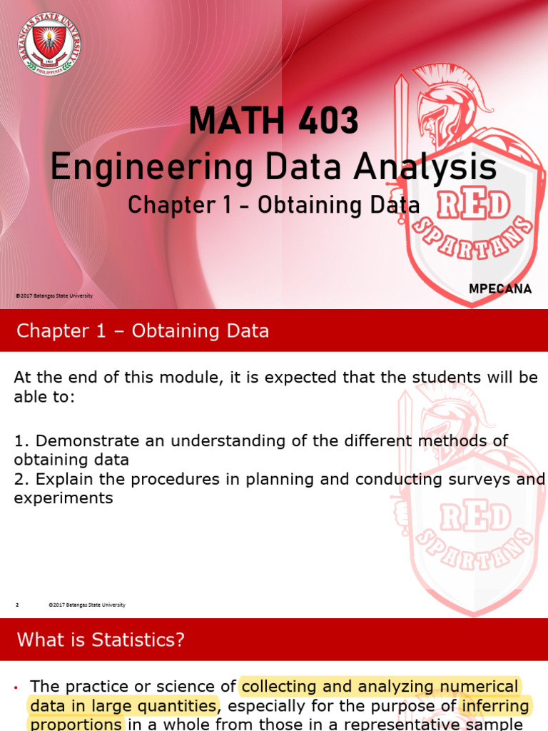 Slide Presentation - Chapter 1 - Obtaining Data | PDF