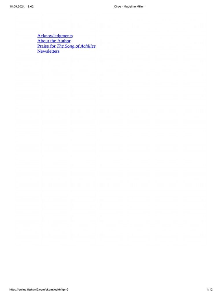 Circe - Madeline Miller Chapter 1 | PDF
