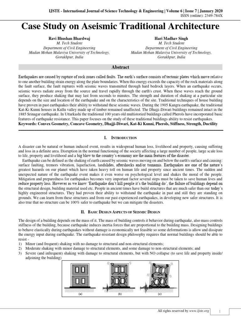 Case Study On Aseismic Traditional Archi | PDF | Earthquakes | Art