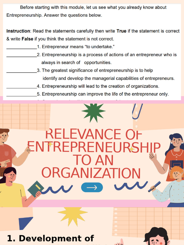 Relevance of Entrepreneurship To An Organization | PDF Relevance of Entrepreneurship To An Organization | PDF