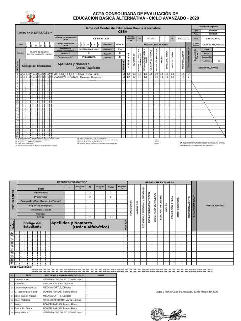 Acta-De Ubicacion Avanzado - 2020 (2019) - Blanqueada 3 | PDF