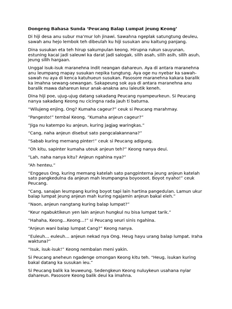 Dongeng Bahasa Sunda | PDF