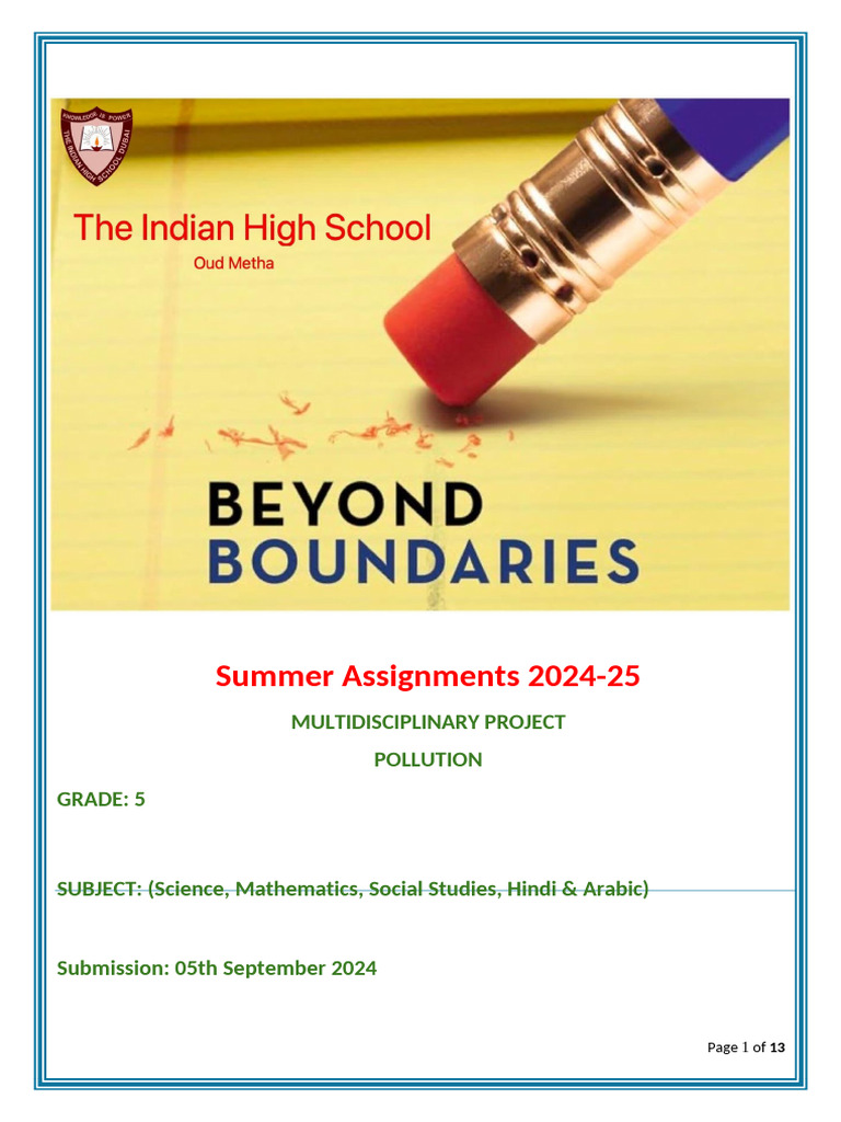 GR 5 Multidisciplinary Project 2024.1 | PDF