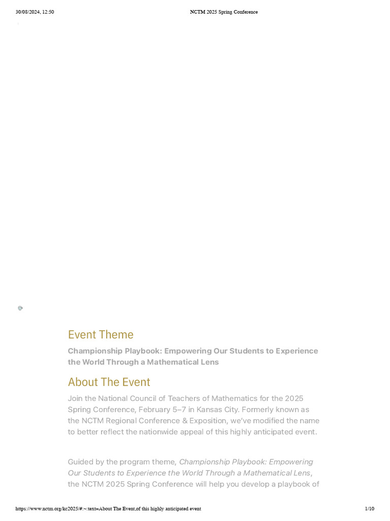NCTM 2025 Spring Conference | PDF