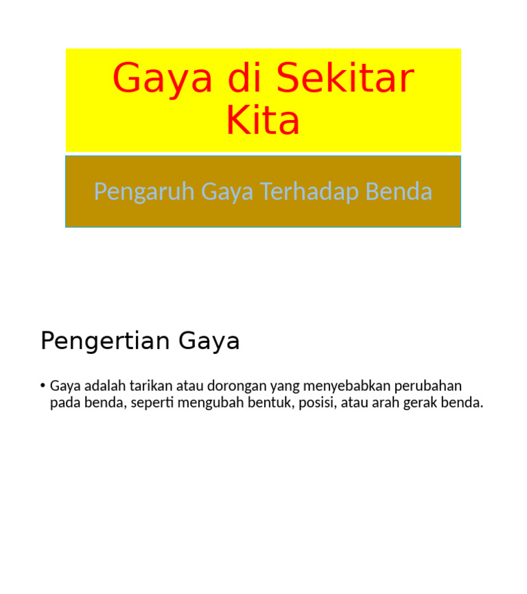 Gaya Di Sekitar Kita | PDF