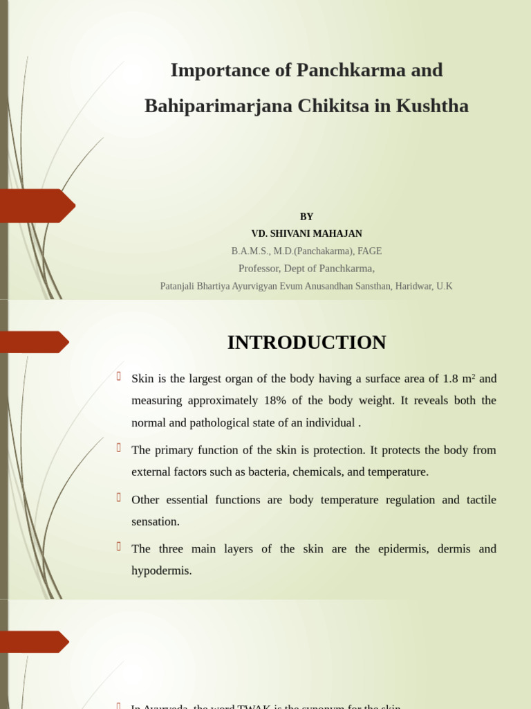 Importance of PK in Kustha | PDF | Ayurveda | Skin