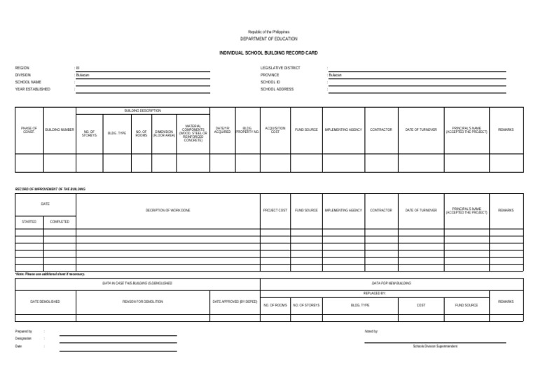 School Building Card | PDF