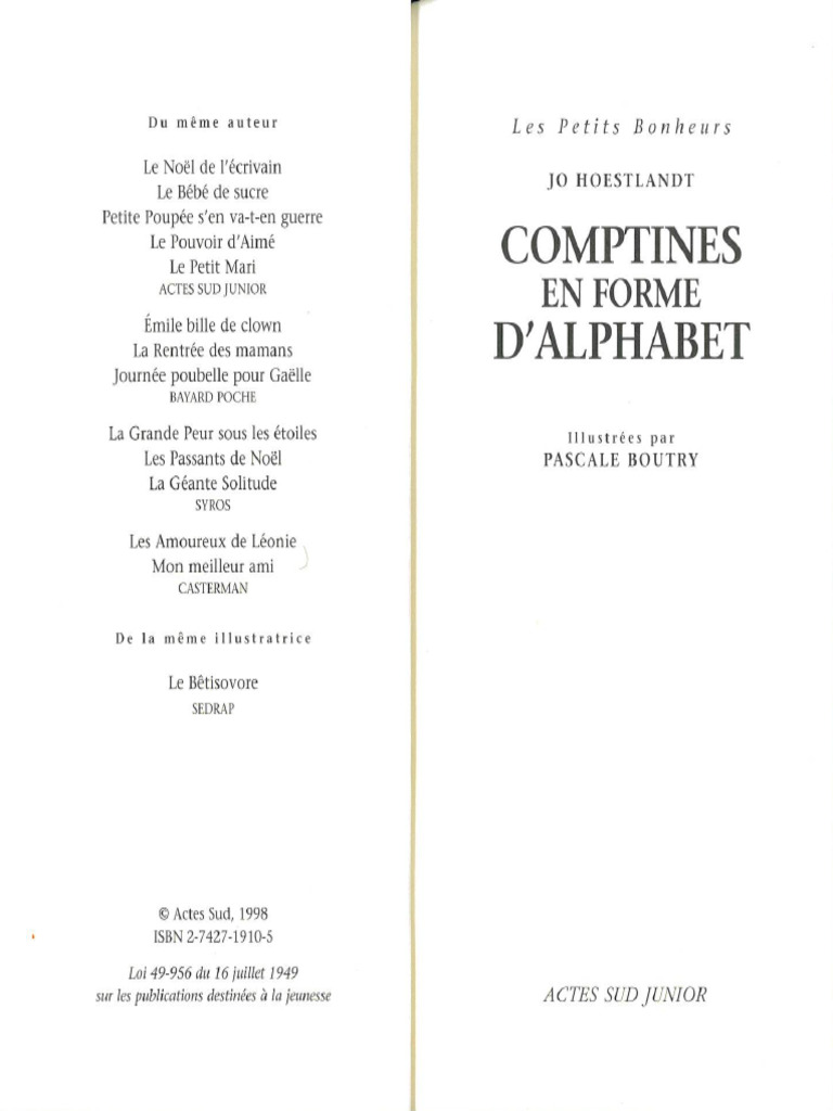 Comptines en Alphabet | PDF