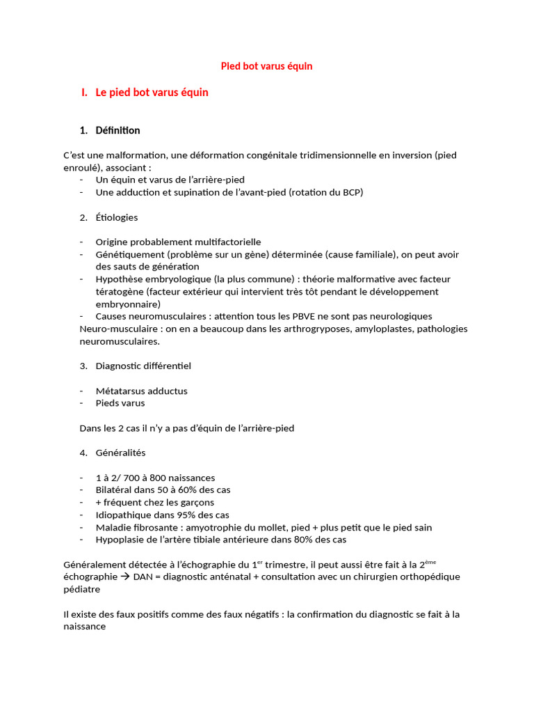 Pied Bot Varus Équin | PDF