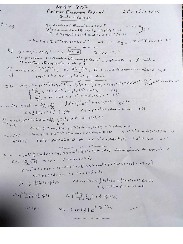 Solucionario 1er Parcial II-2024 | PDF