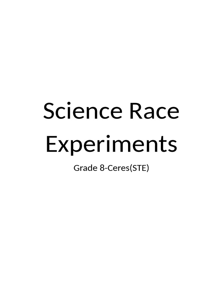Science Race | PDF