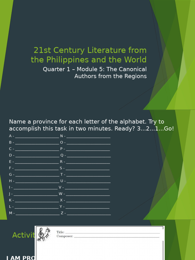 21ST Lit Lesson 5 | PDF