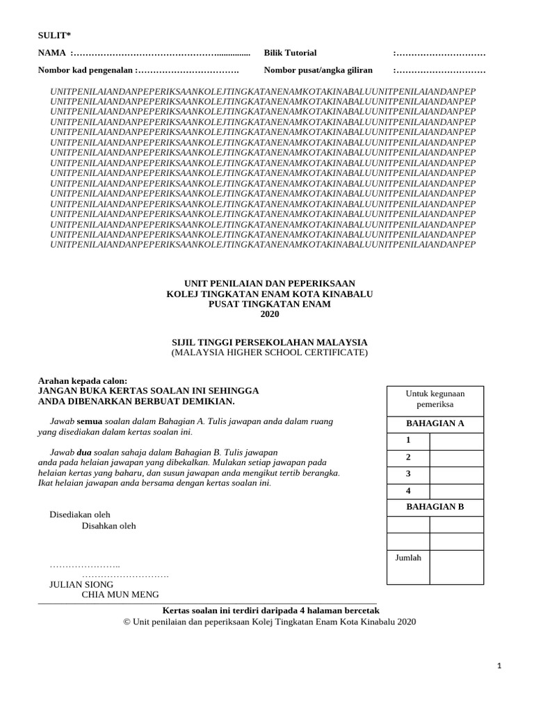 Skema Jawapan Trial Sem3 (1) - Julian | PDF
