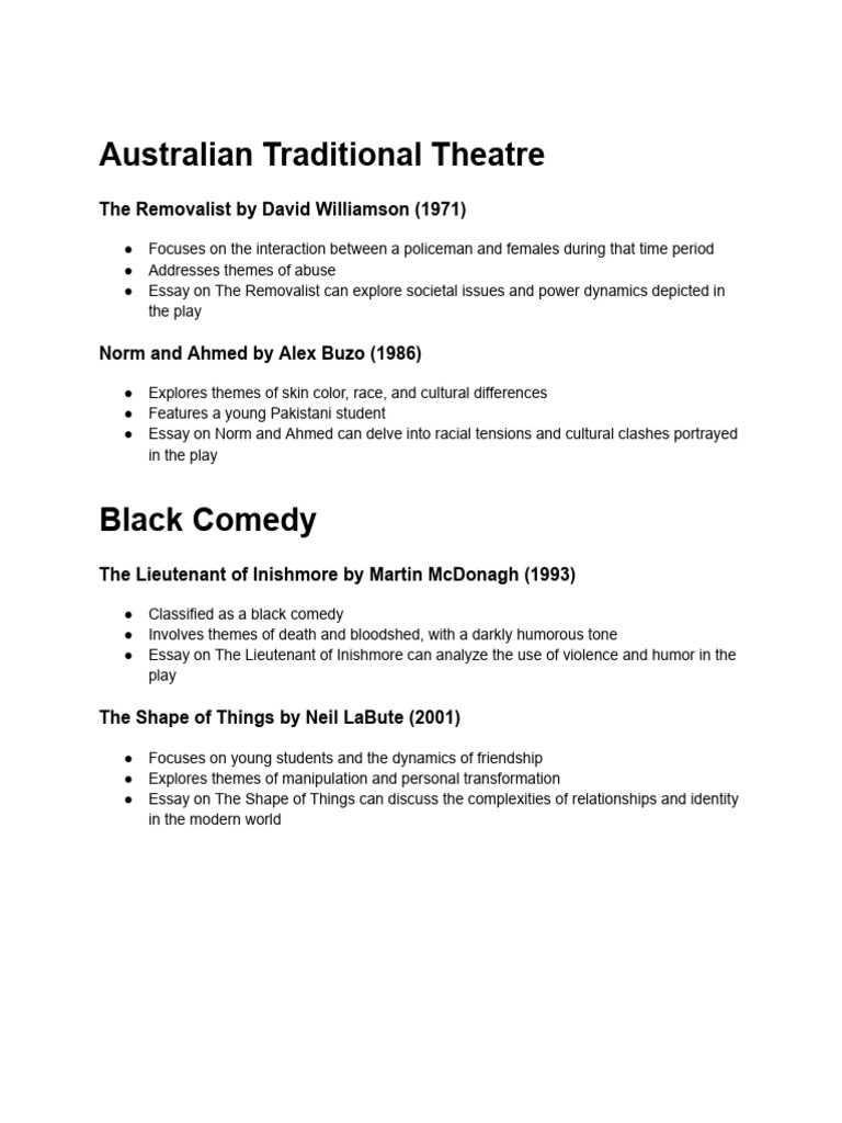 HSC Drama Theory Core 1 and Core 2 Notes | PDF