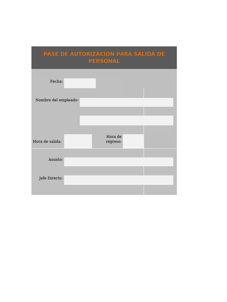 Formato Pase de Salida | PDF