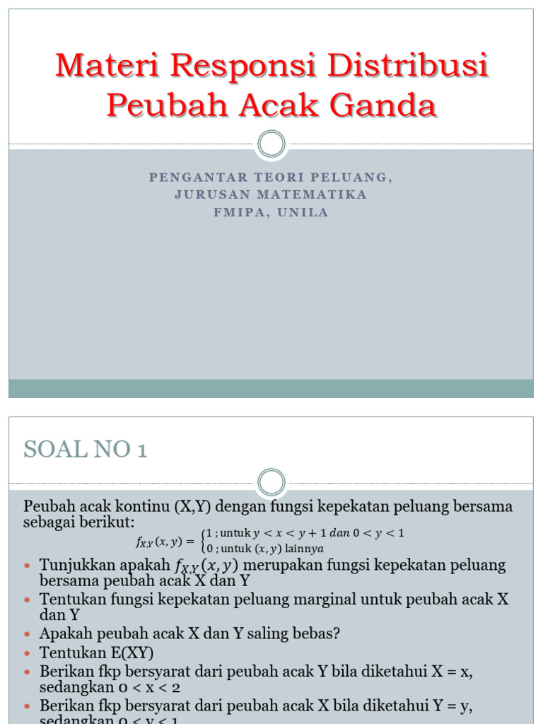 31, Responsi Peubah Acak Ganda Dua #4 | PDF