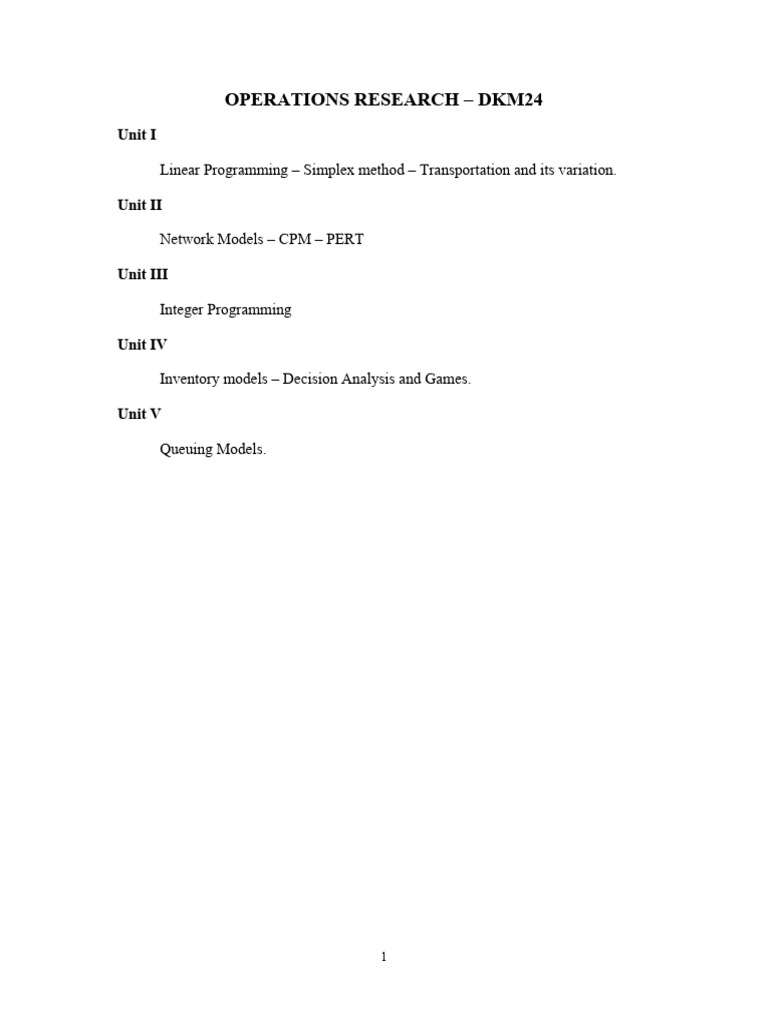 Operation Research | PDF | Linear Programming | Equations