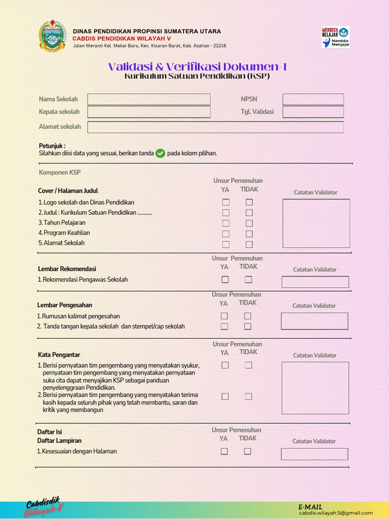Instrumen Validasi Dokumen-1 Ksp-smk-2024 | PDF