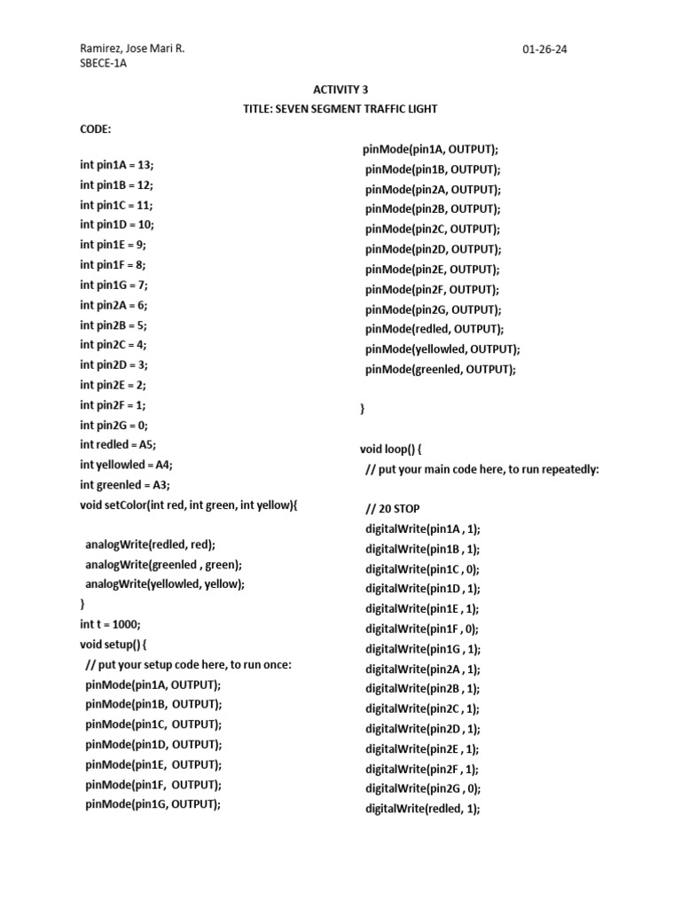 Seven Segment Traffic Light | PDF