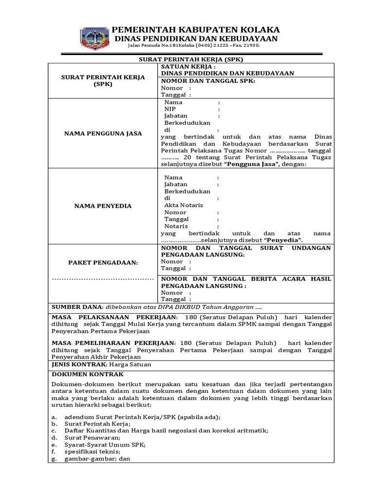 Rancangan SPK PL 2024 | PDF