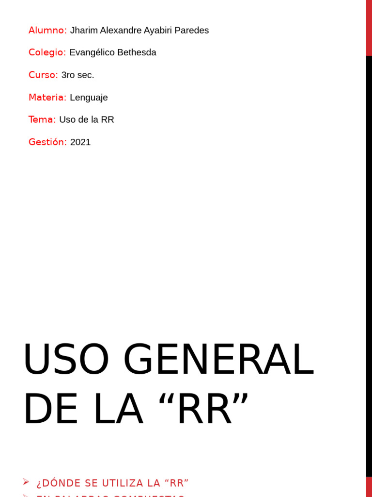 Uso de La RR | PDF