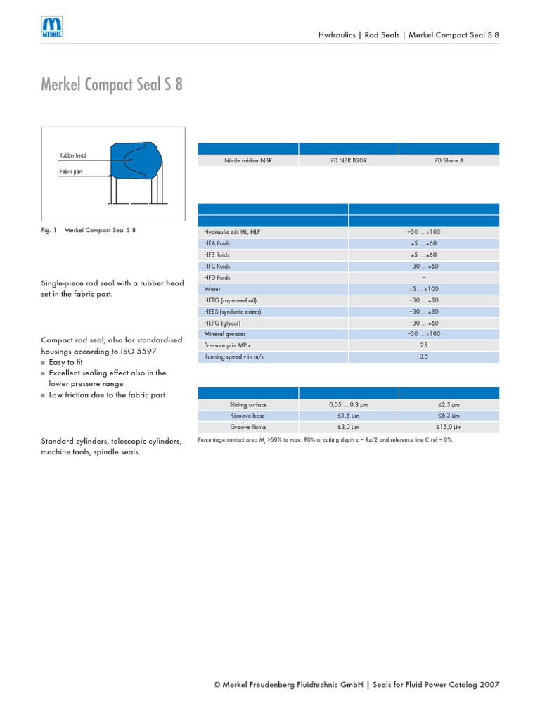 Merkel Compact Seal S8 | PDF