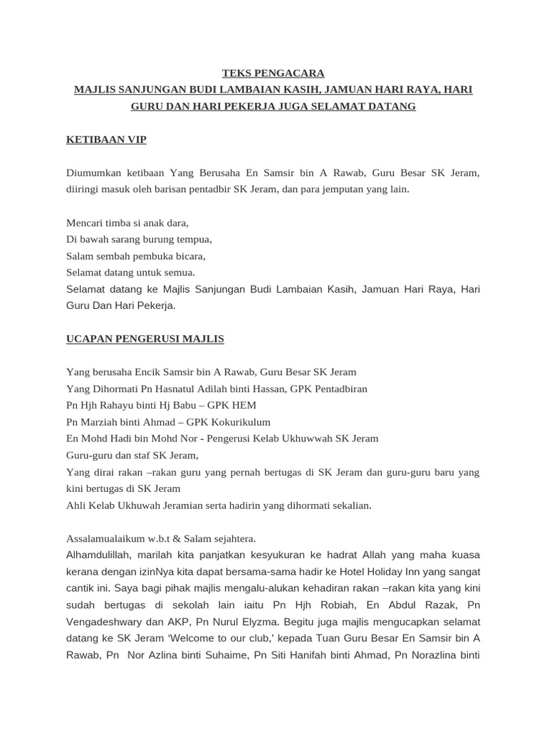 Emcee Hi Tea Holiday Inn | PDF