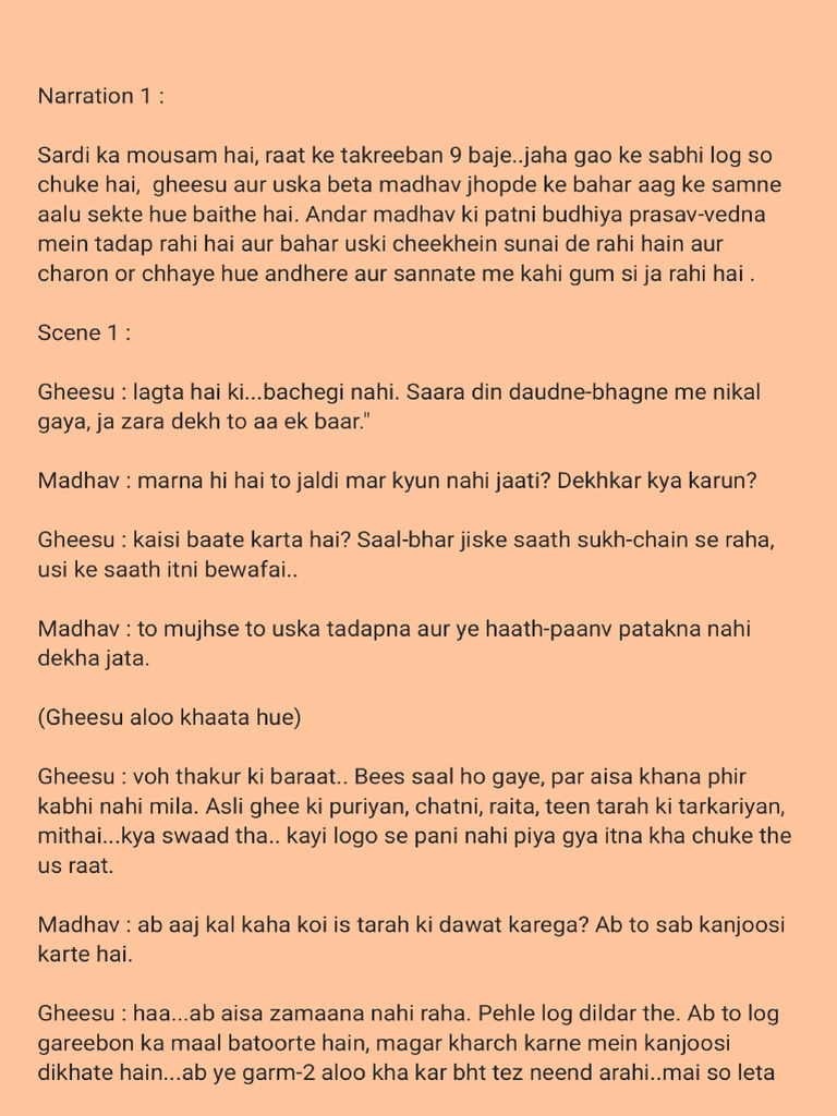 Kafan by Munshi Premchand - 240924 - 124445 | PDF