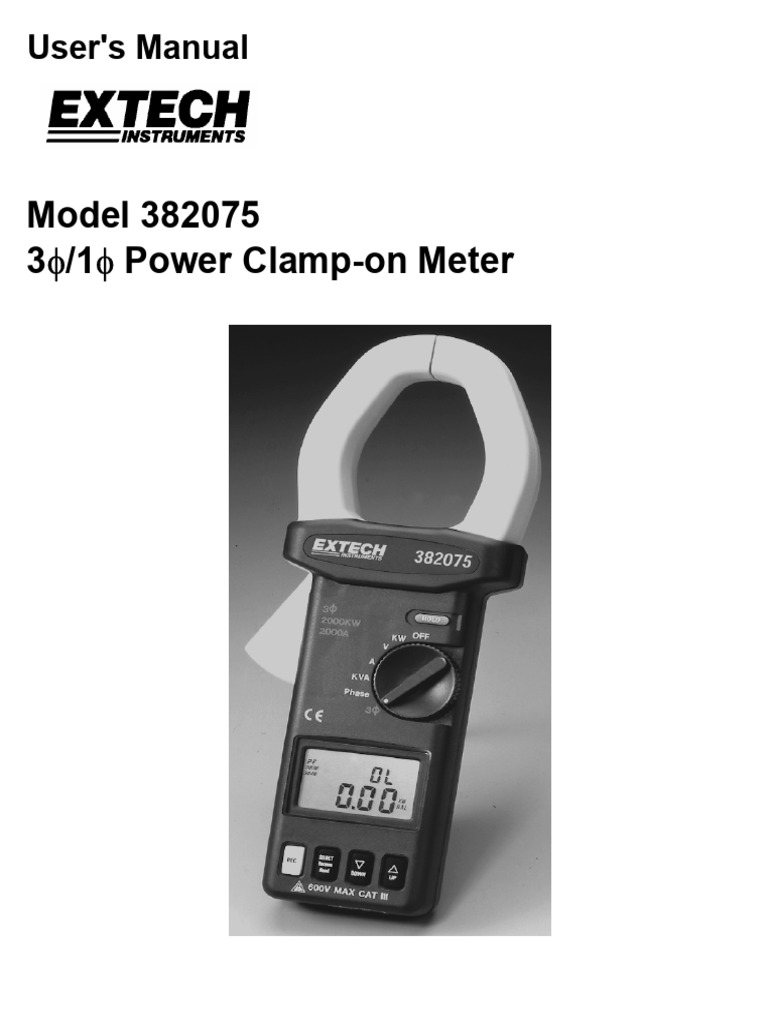 Extech Clamp Meter 382075 - Manual | PDF