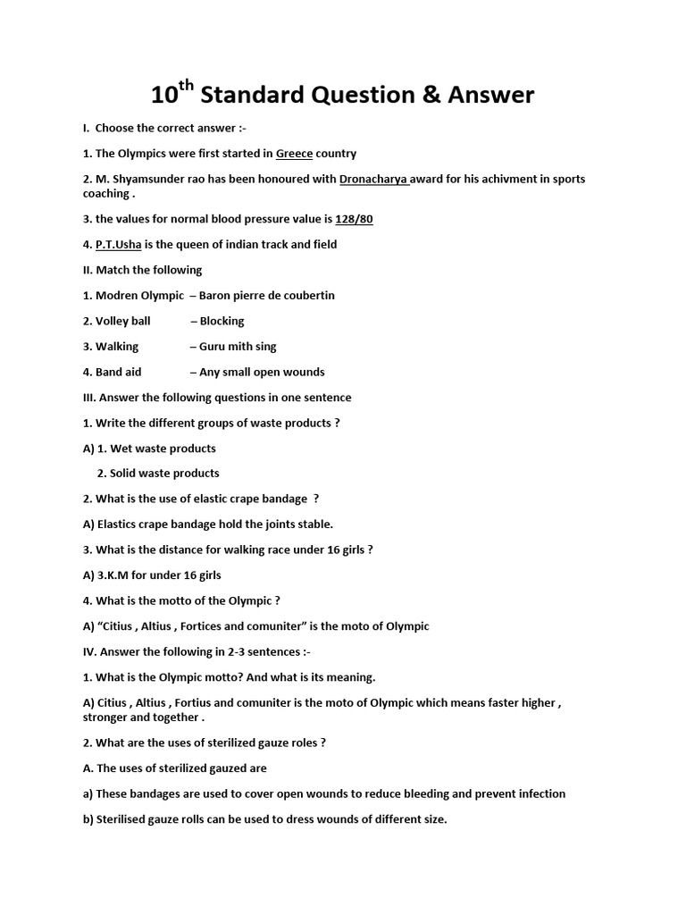 10th Question and Answer Social | PDF
