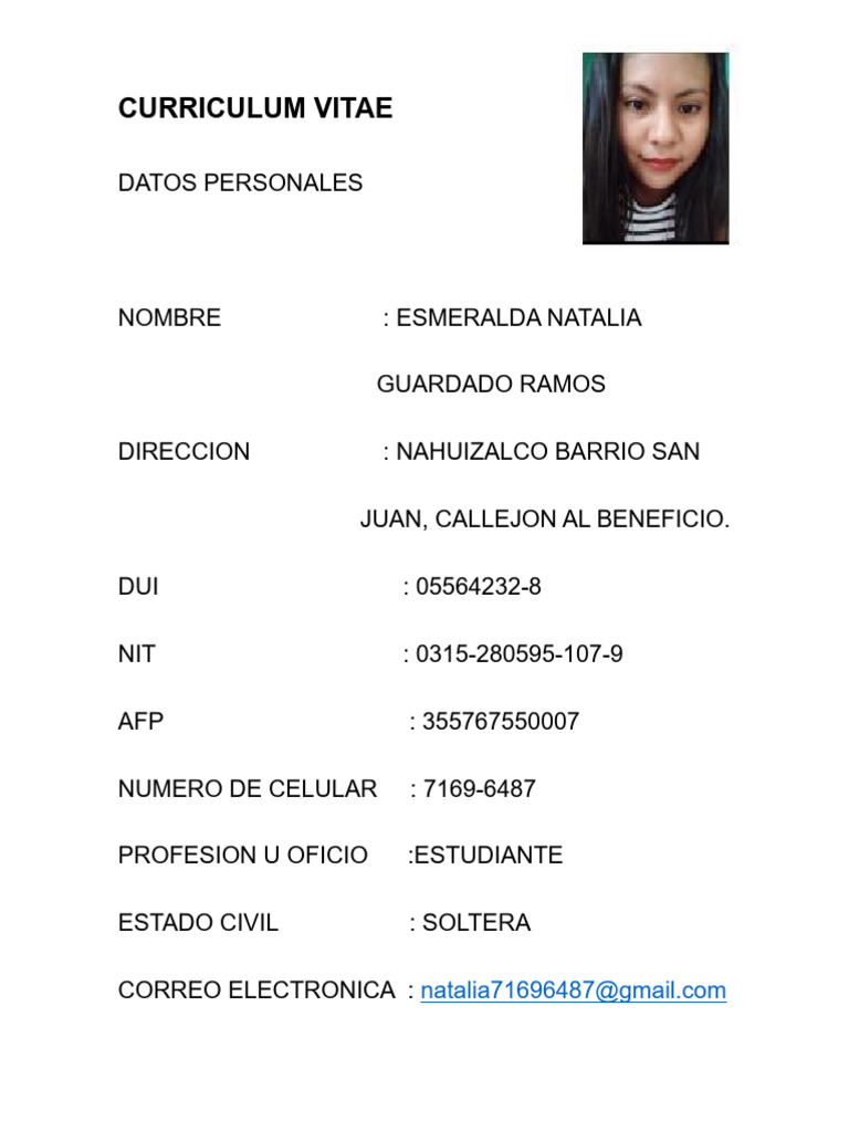 Curriculum Natalia | PDF