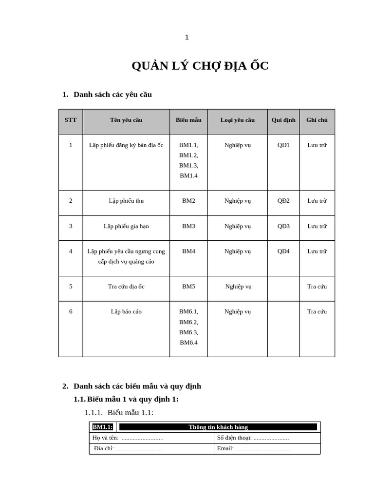 Mẫu Xác định yêu cầu | PDF