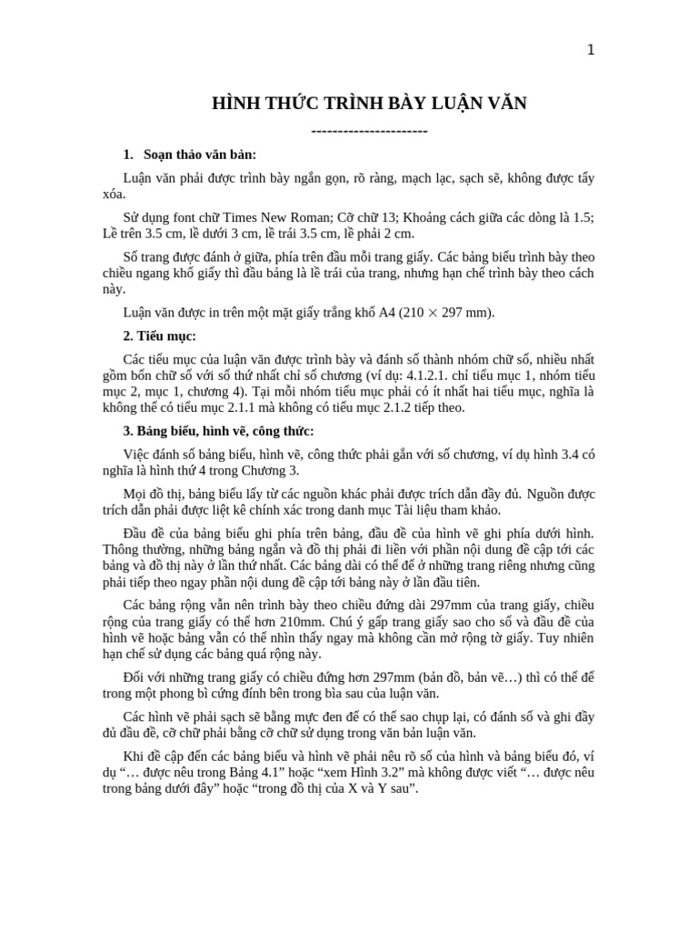 Hinh Thuc Trinh Bay Luan Van | PDF