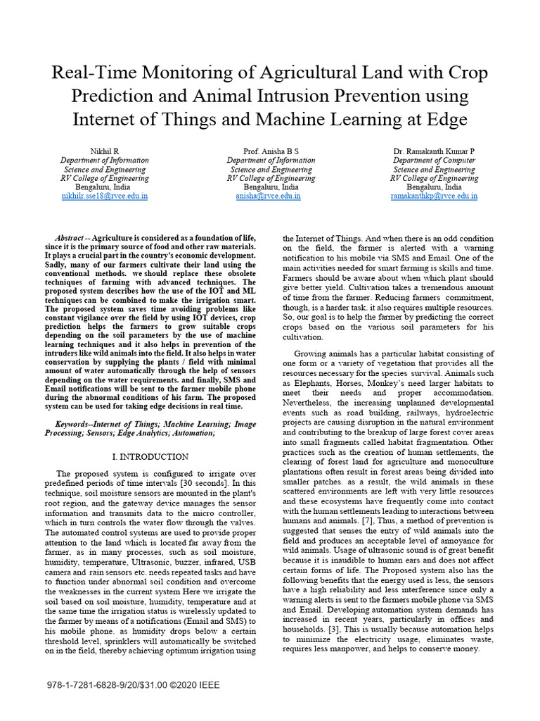 Real-Time Monitoring of Agricultural Land With Crop Prediction and ...