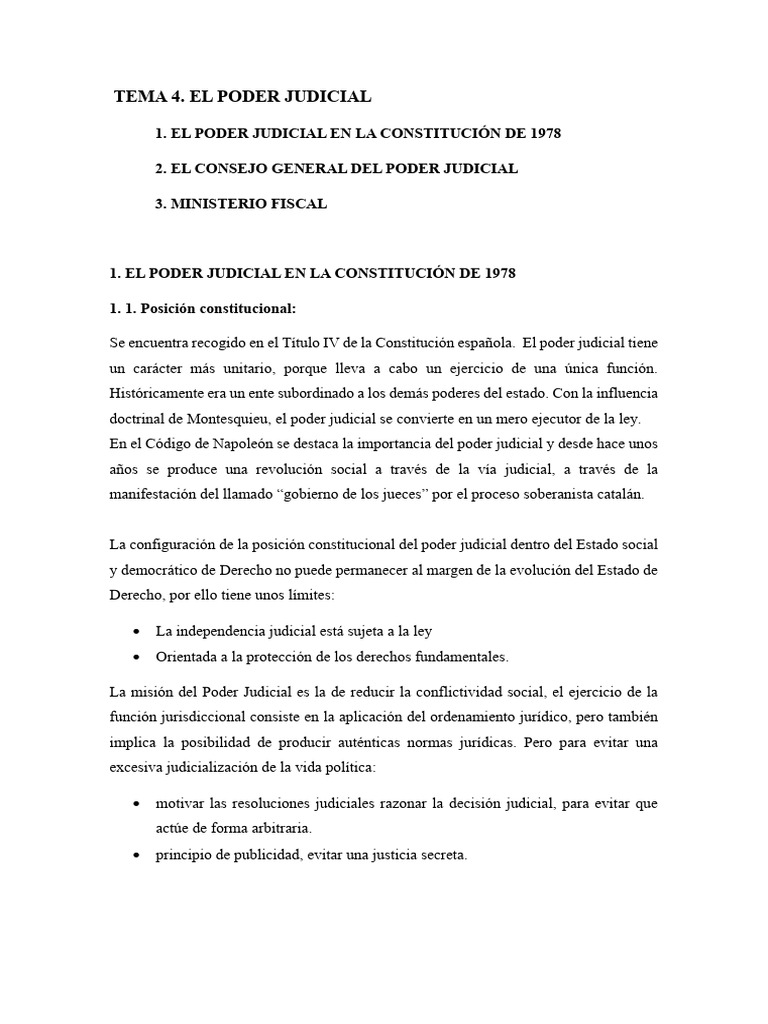 TEMA 4. El Poder Judicial | PDF
